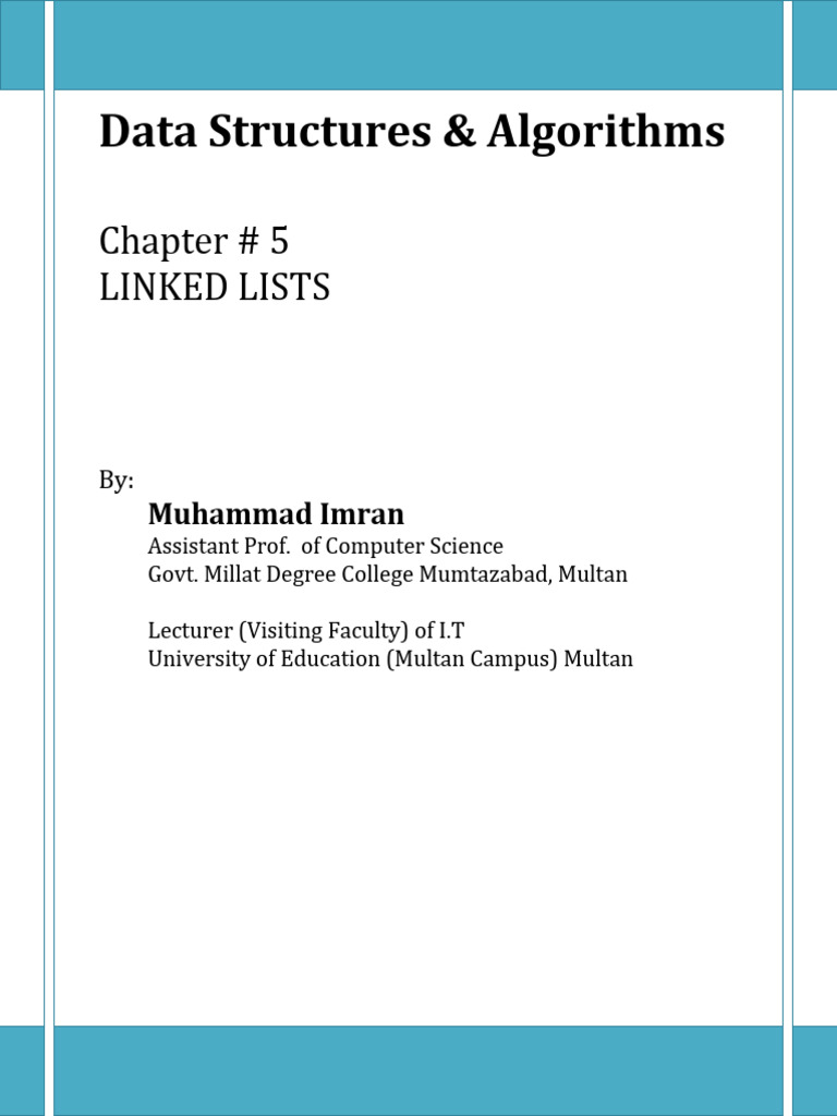 Ch # 5 (Linked Lists) | PDF | Computer Programming | Data Management