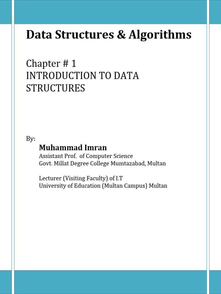 CH # 1 (Introduction To Data Structures) | PDF | Time Complexity | Algorithms