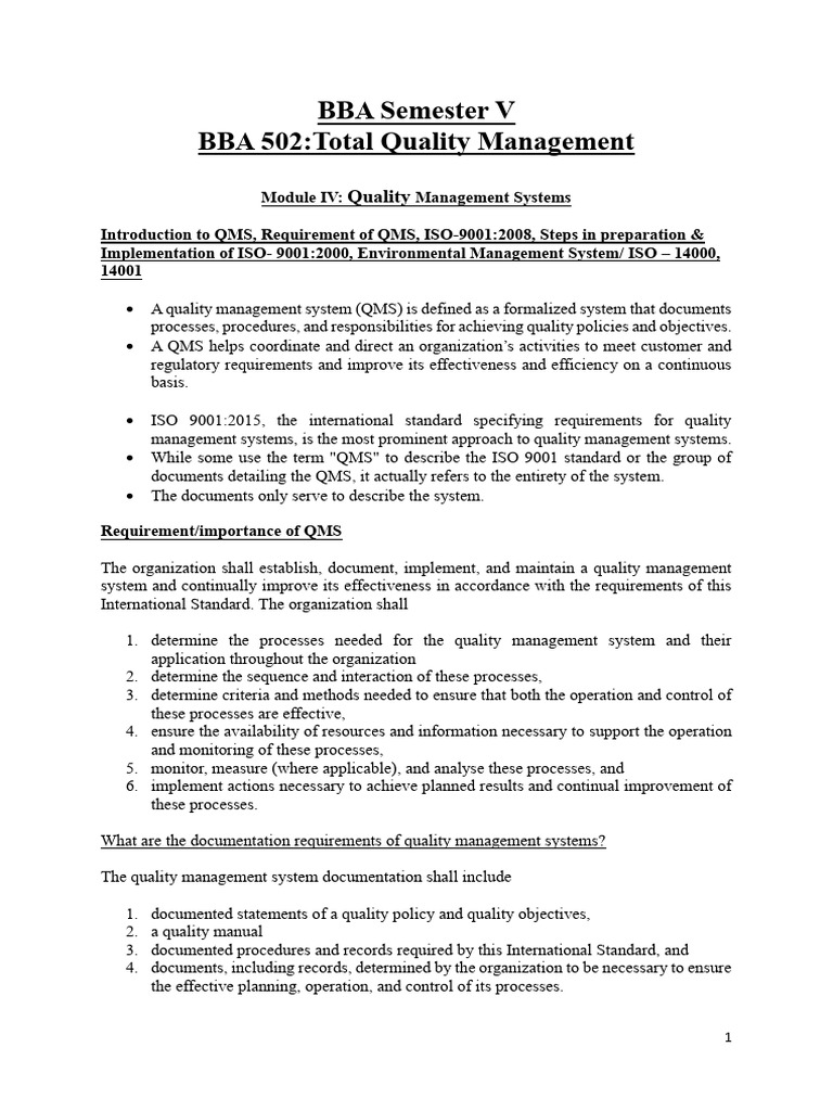 Total Quality Management | PDF | Quality Management System | Iso 9000