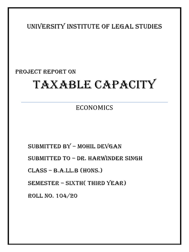 Taxable Capacity | PDF | Taxes | Payments