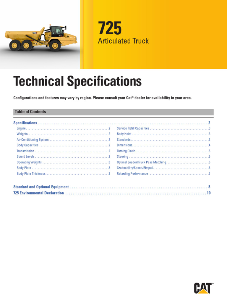 Cat 725 | PDF | Horsepower | Truck