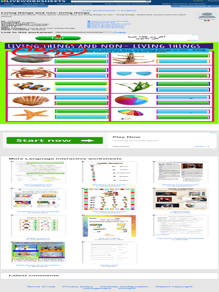 Living Things and Non - Living Things Worksheet | PDF | Worksheet ...