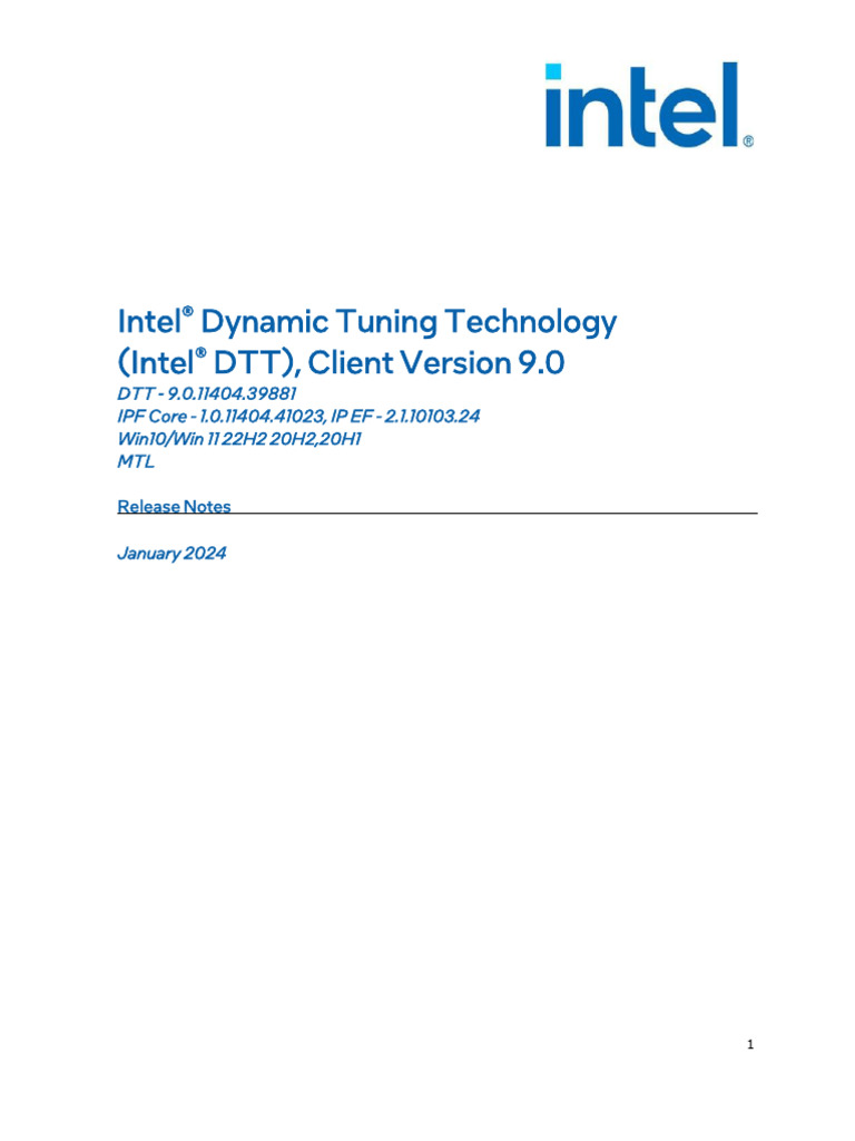 Intel DTT 9.0.11404.39881 IPF Core 1.0.11404.41023 IPF Ef 2.1.10103.24 ...