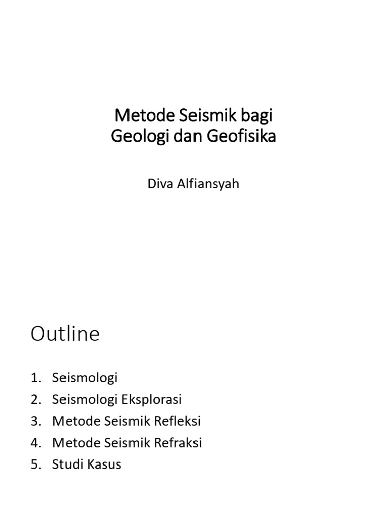 Metode Seismik untuk Geofisika | PDF