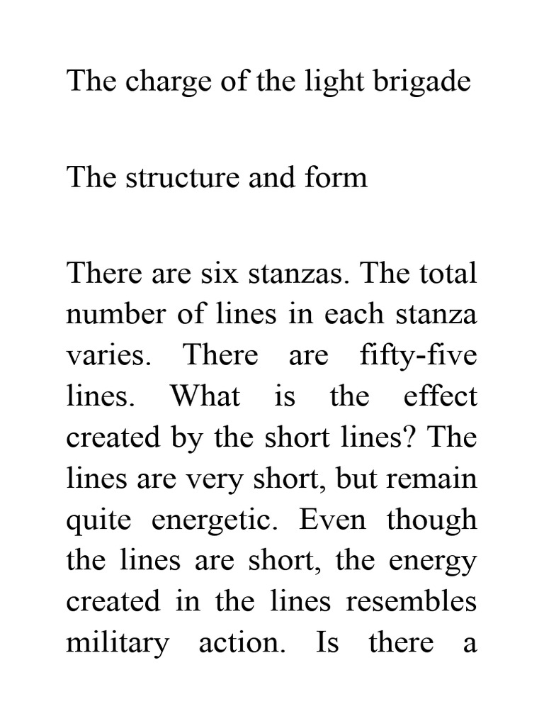 Lesson 3 The Charge of The Light Brigade | PDF | Courage | Poetry