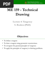 Tangency Principles in Technical Drawing | PDF | Tangent | Radius