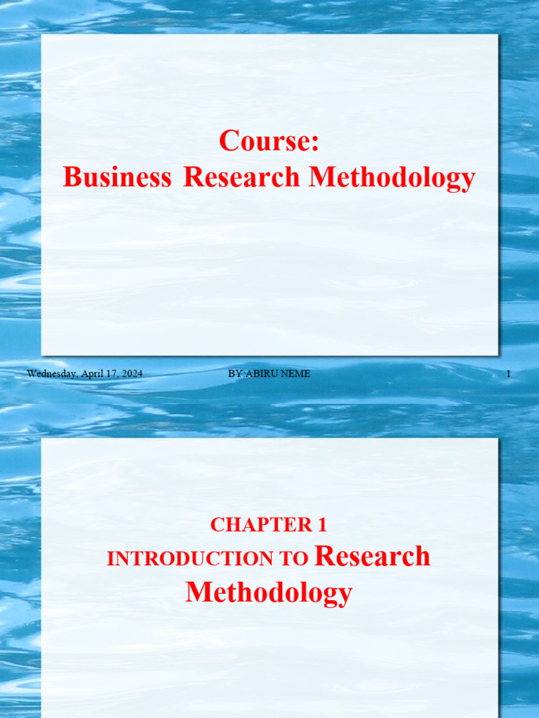 Chap 1 Introduction To Research Methodology | PDF | Methodology | Quantitative Research