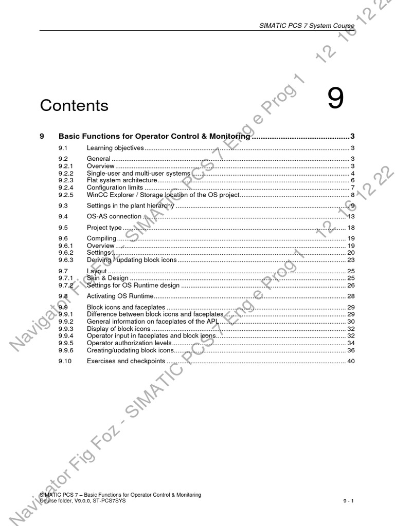 09 - Basic Functions For Operator Control & Monitoring - V9 - 12 16 12 22 | PDF | Personal ...