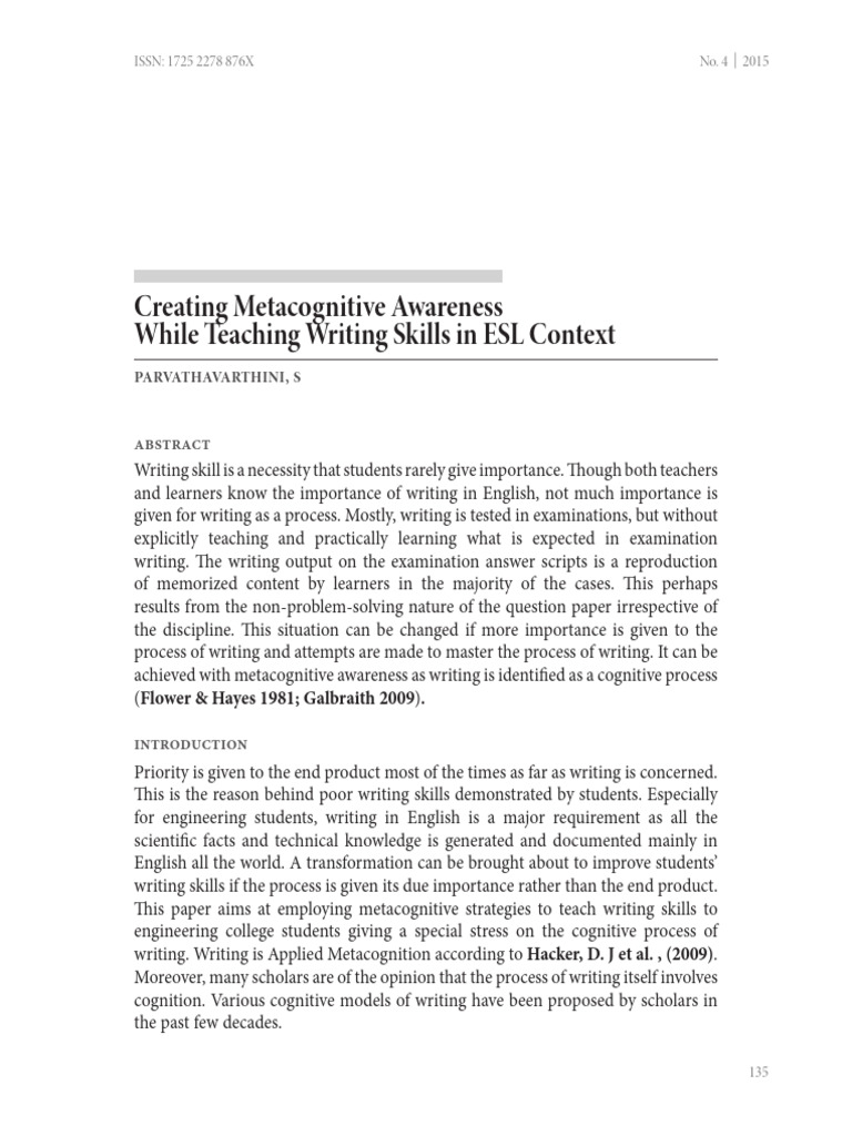 Creating Metacognitive Awareness | PDF | Learning | Metacognition