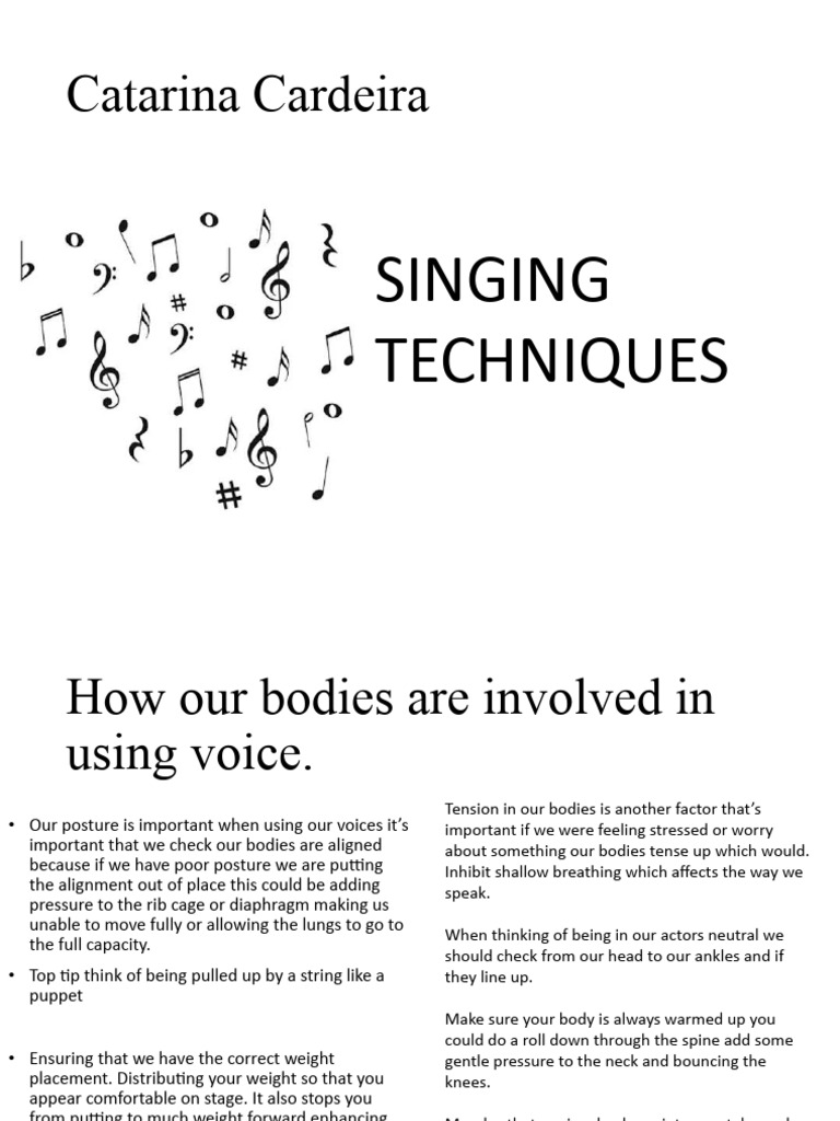 Catarina Cardeira: Singing Techniques | PDF | Breathing | Human Voice