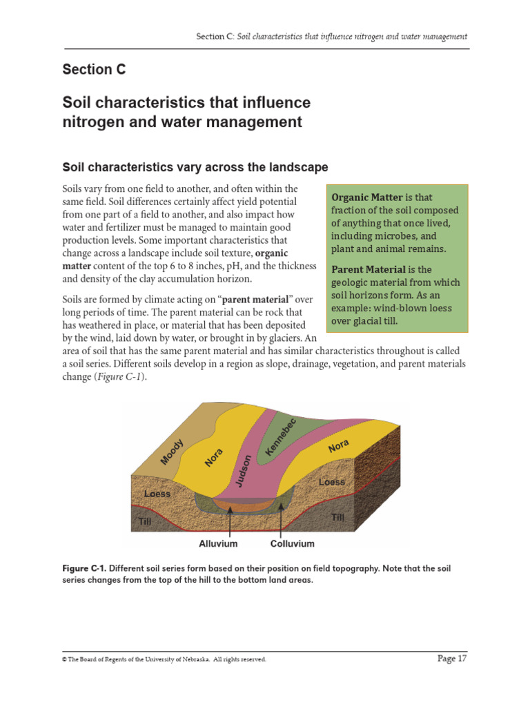 Soil Characteristic That Influence Nitrogen and Water Management | PDF ...
