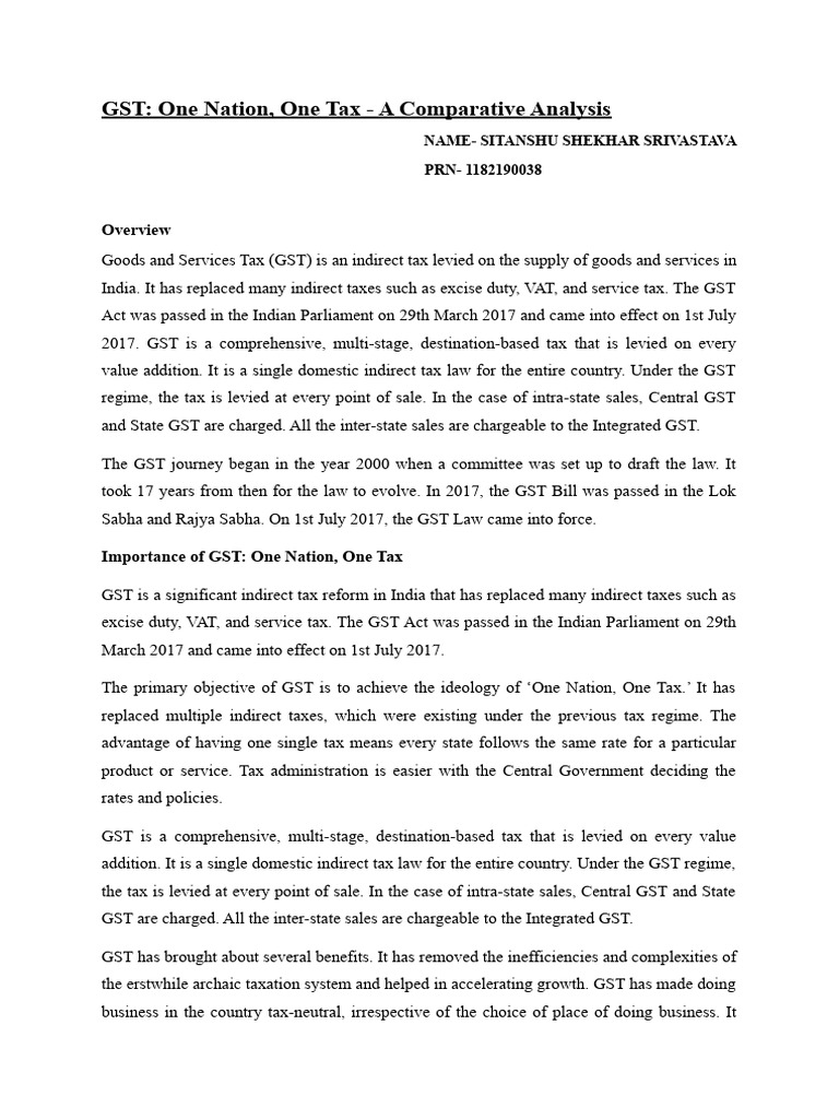 Sitanshu - 1182190038-Tax Laws RP | PDF | Value Added Tax | Taxes