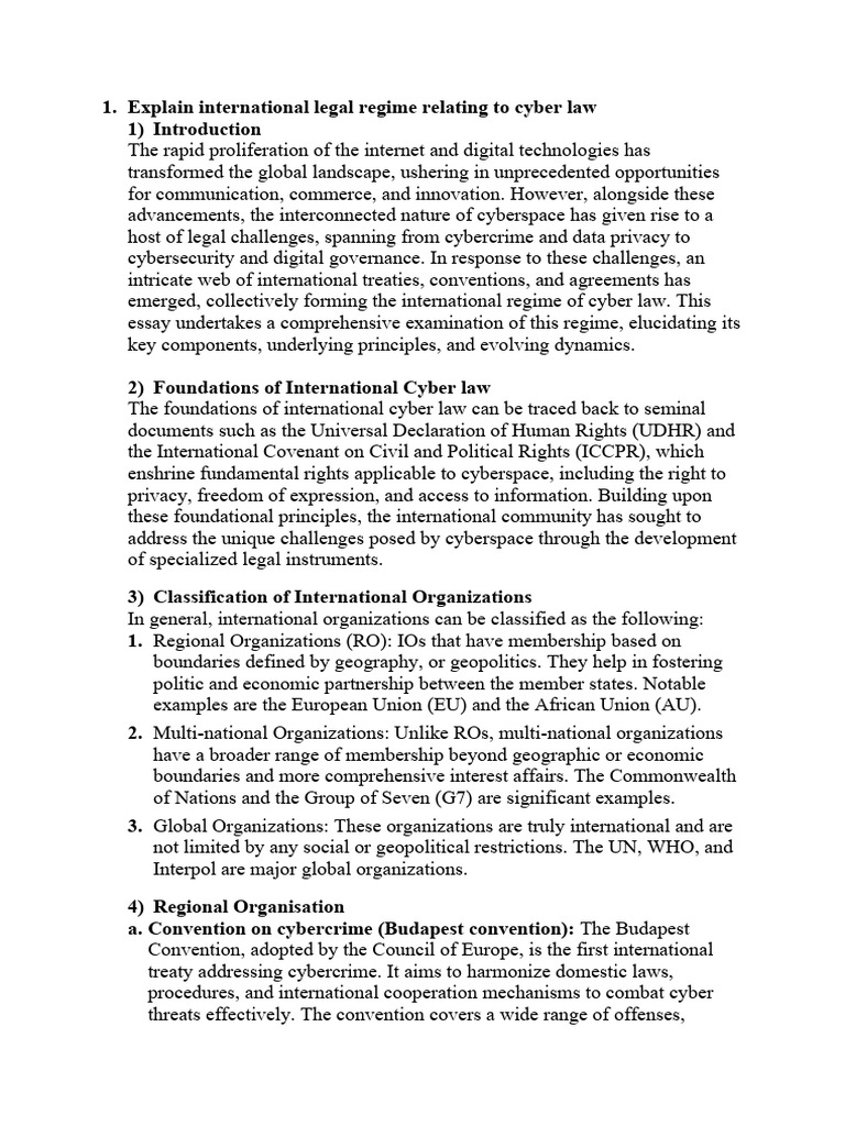 International Cyber Law Overview | PDF | Computer Security | Security