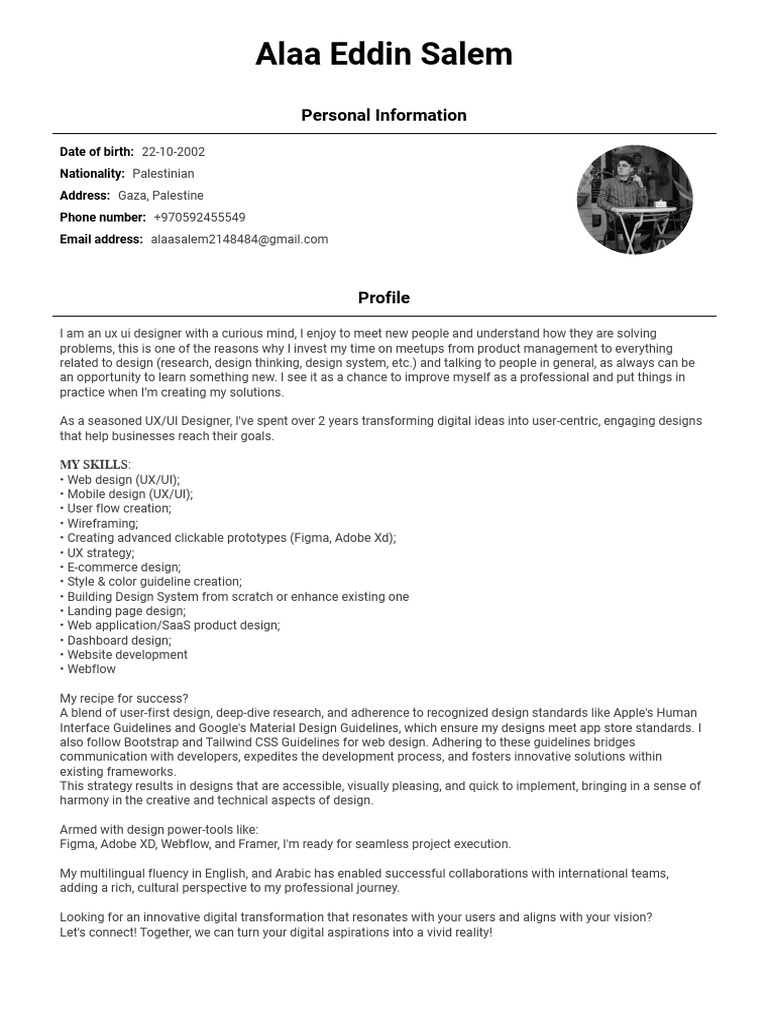 Alaa Salem Resume | PDF | Design | Information Science