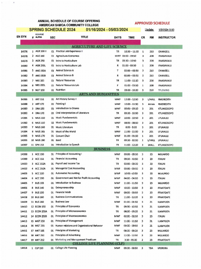 Spring 2024 Full Schedule | PDF | Criminal Justice | Crime & Violence