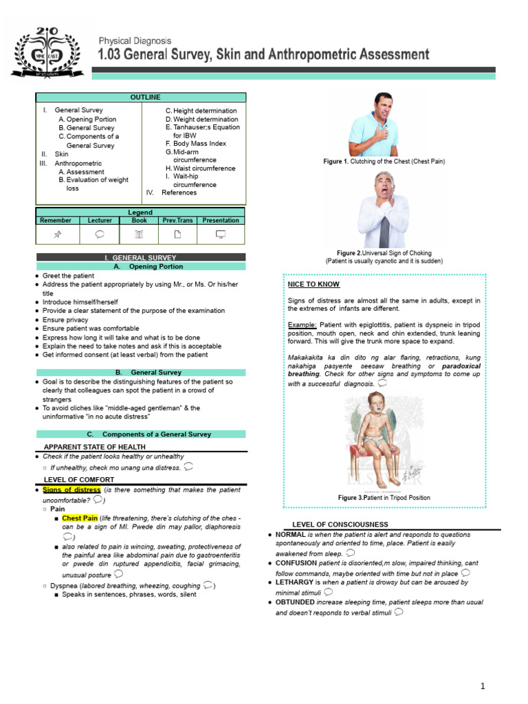 Components of General Survey & Assessment | PDF | Diseases And ...
