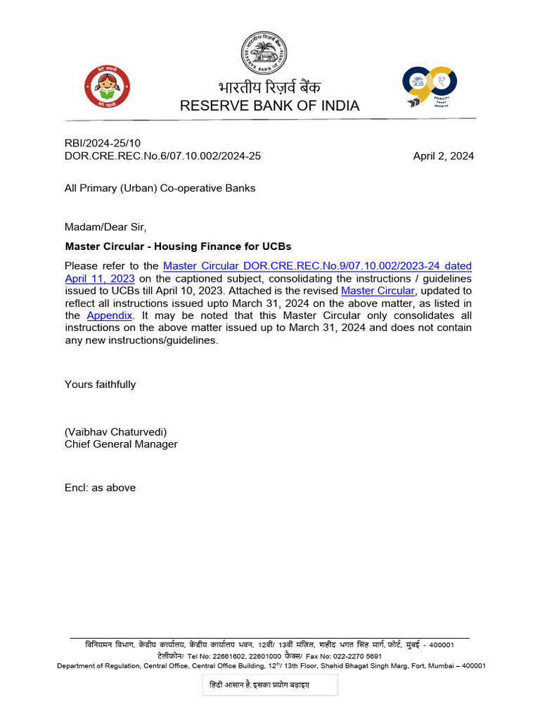 RBI Circular 4 | PDF | Loans | Lease