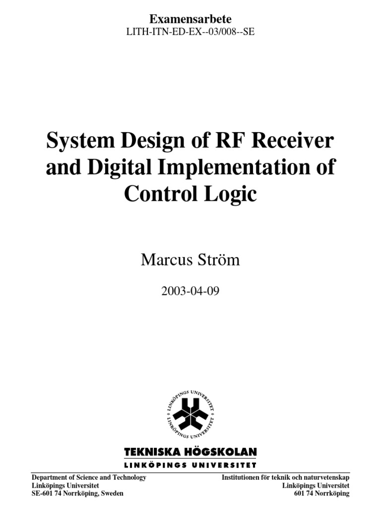 System Design of RF Receiver and Digital Implementation of Control ...