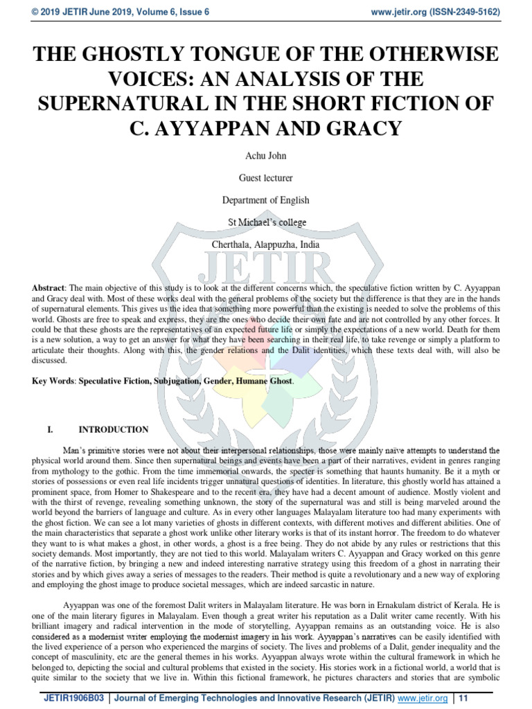 JETIR1906B03 | PDF | Ghosts | Dalit