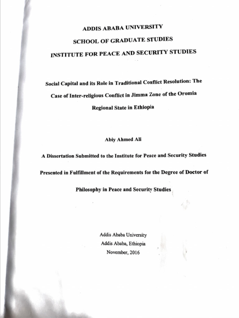 Abiy Ahmed Ali - Dissertation | PDF