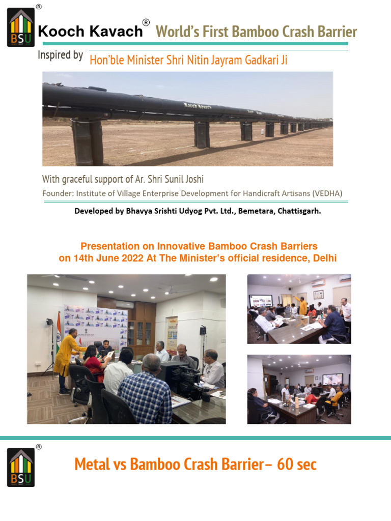 IRC - BSU Bamboo Crash Barrier Presentation | PDF | Bamboo | Materials