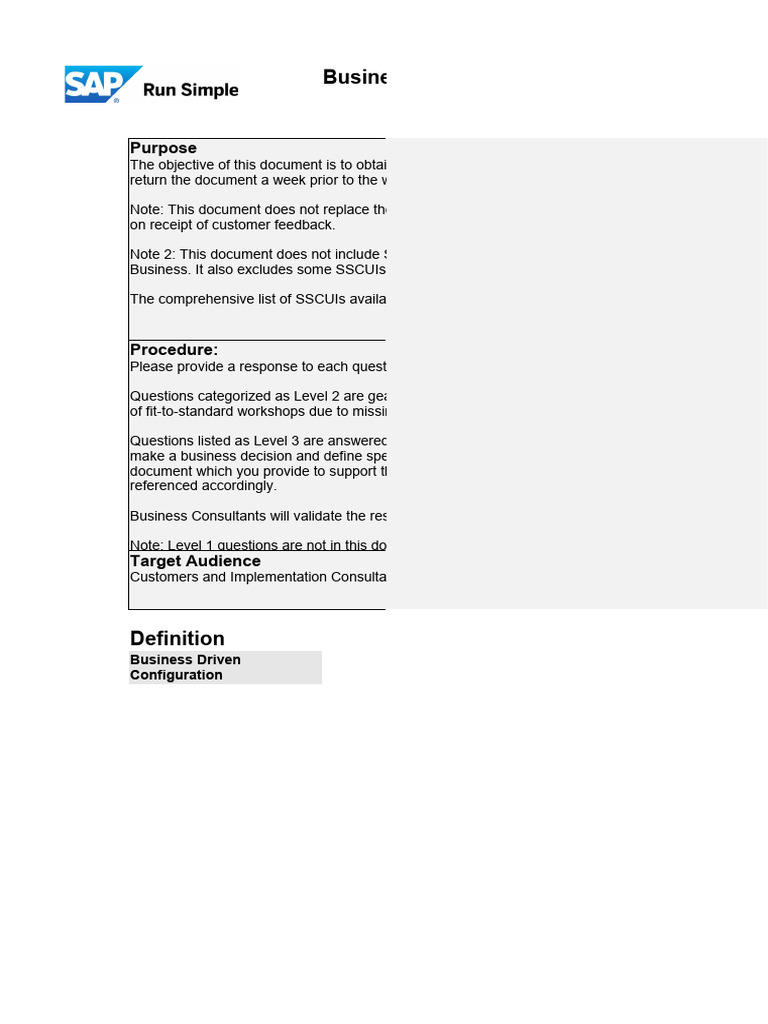 S4H - 435 BDC Questionnaire - Supply Chain | PDF | Logistics | Warehouse