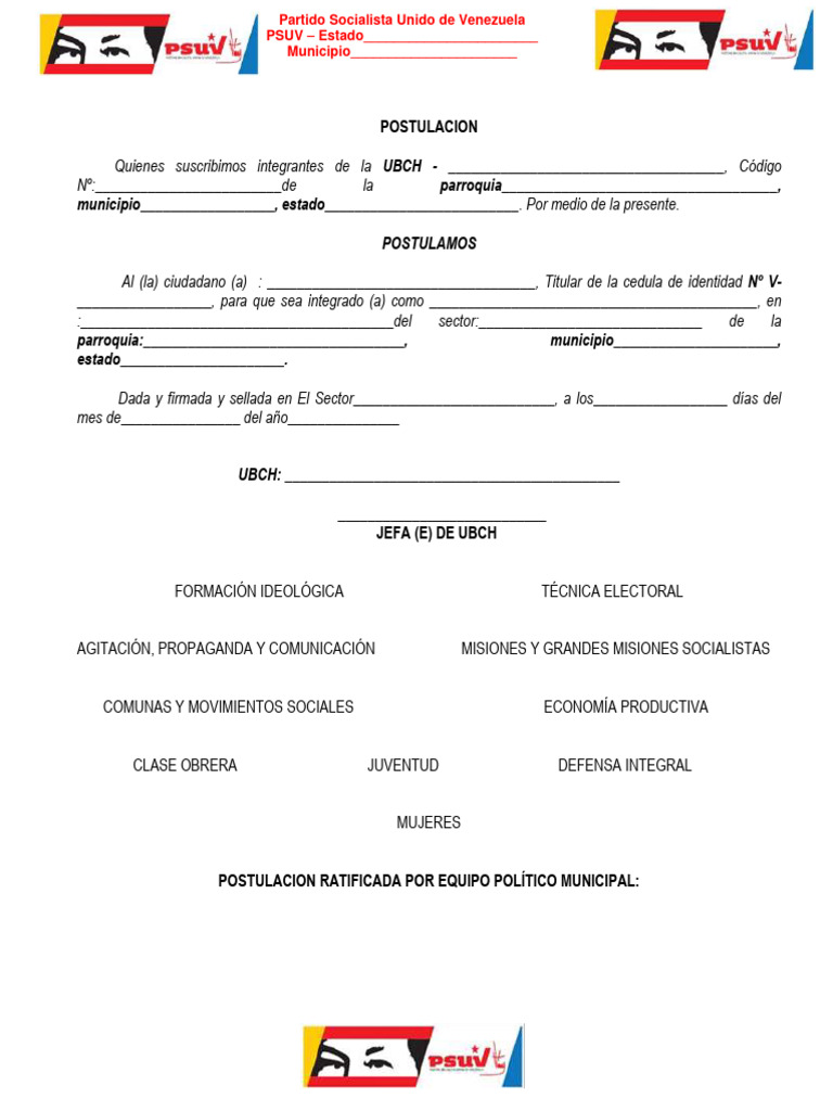 Modelo de Postulacion Ubch-2 | PDF