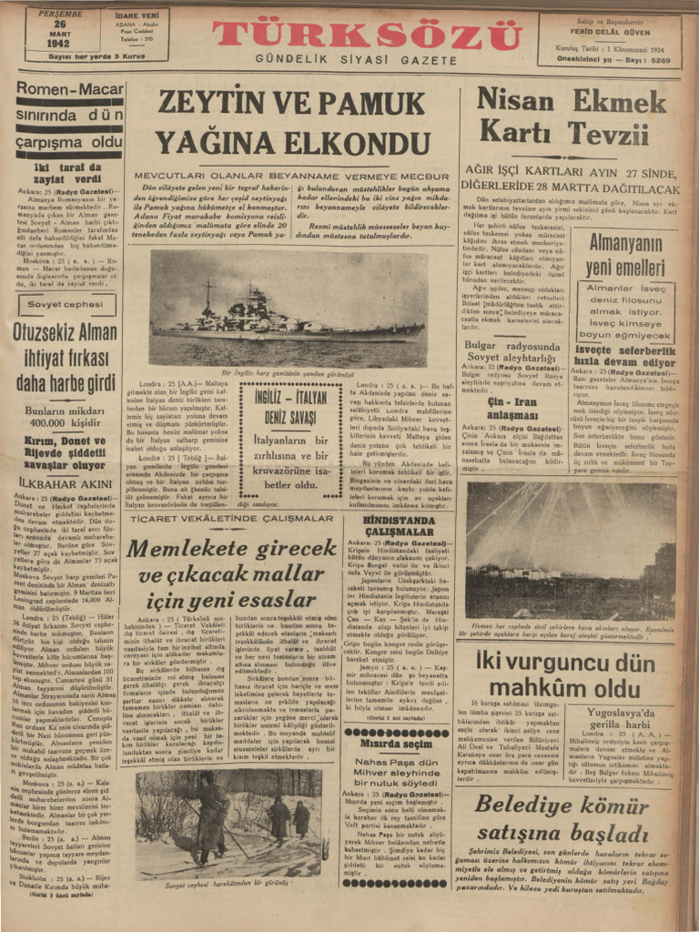 Turk Sozu 1942 Mart 26 | PDF