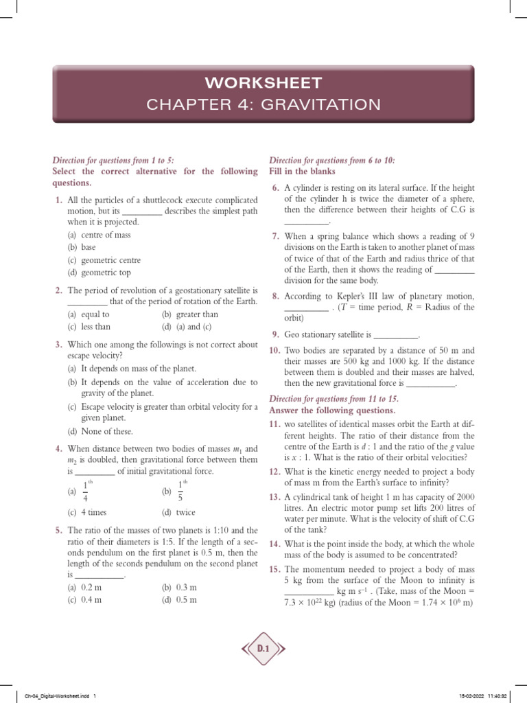 GRAVITATION | PDF | Orbit | Mass