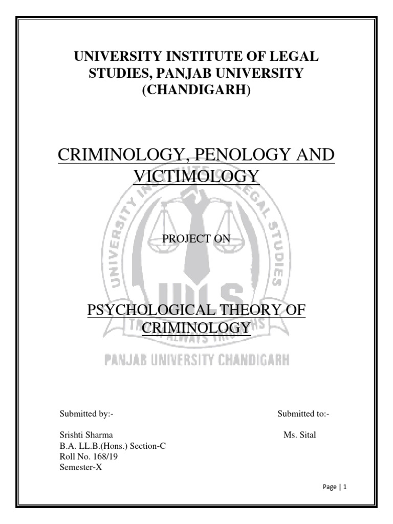 Criminology Project | PDF | Id | Psychopathy