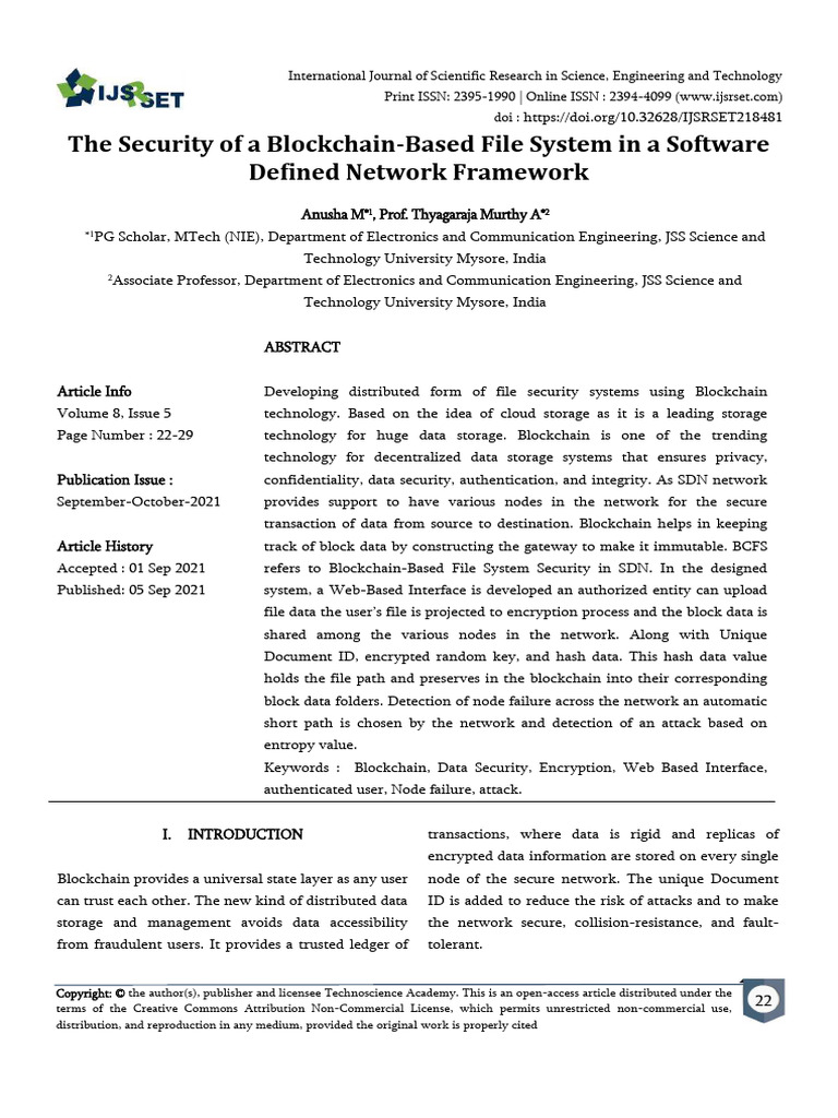 The_Security_of_a_Blockchain_Based_File | PDF | Computer Network | Cryptography