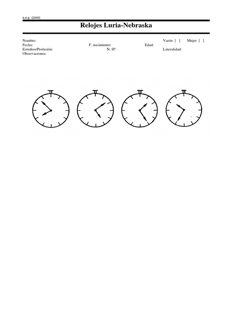 Relojes Luria-Nebraska | PDF | Historia