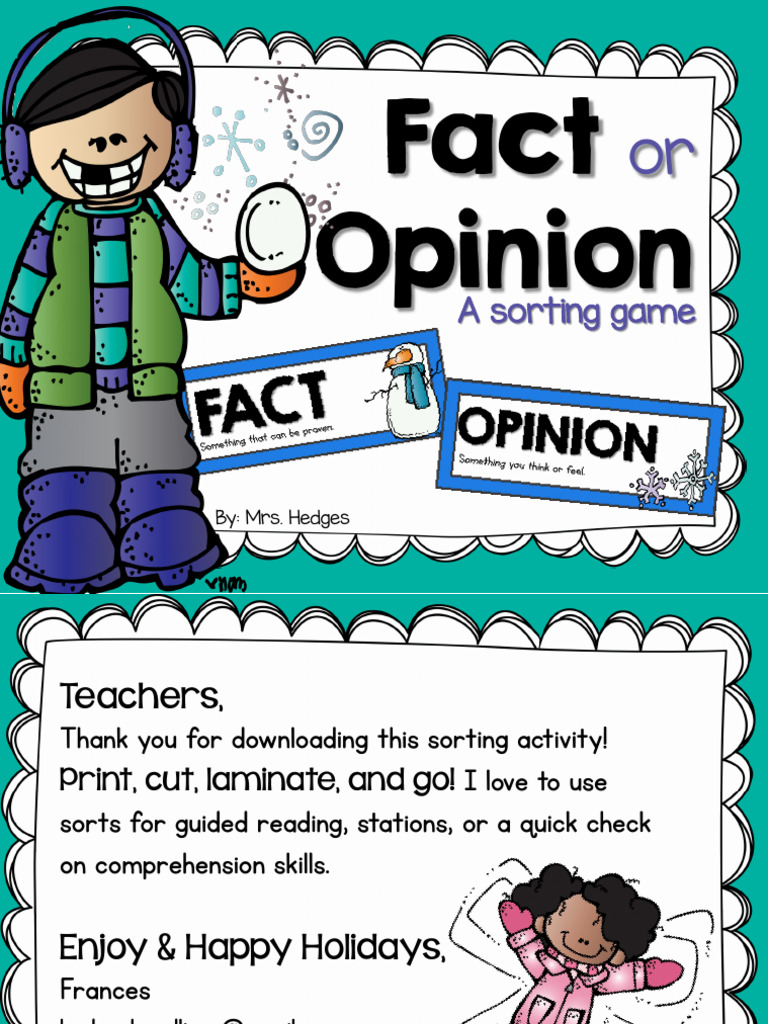 Fact Opinion: A Sorting Game | PDF