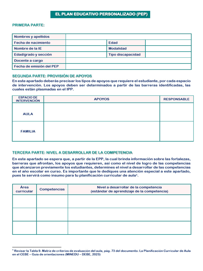 Formato de Estructura de Pep | PDF | Crecimiento personal y profesional ...