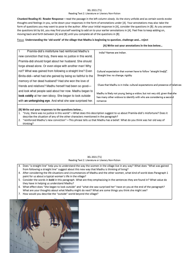 Chunked Reading Practice | PDF | Thought | Annotation