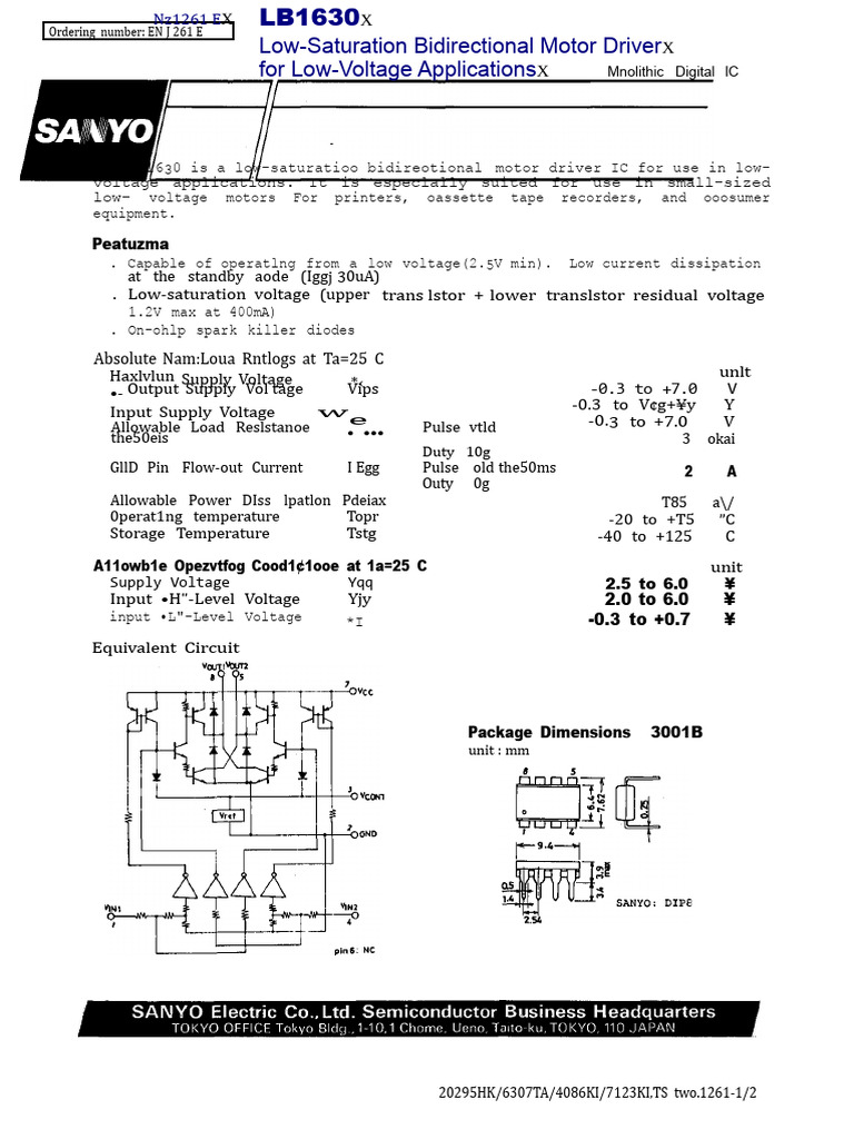 LB1630 | PDF | Manufactured Goods | Electrical Engineering