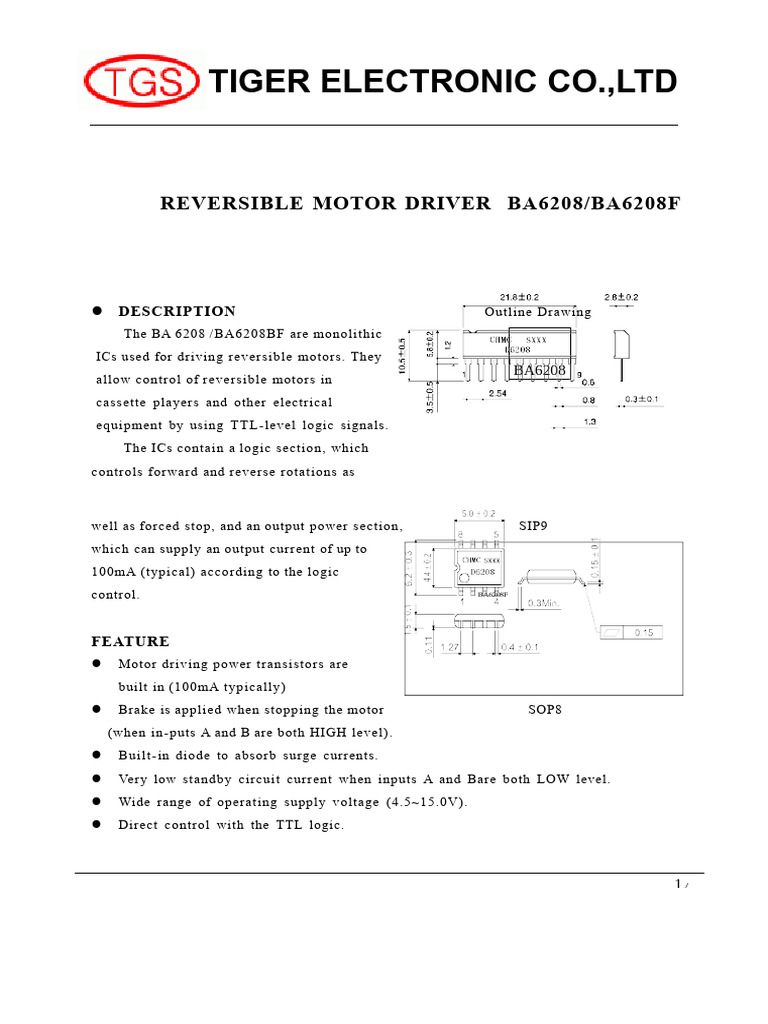 BA6208 | PDF | Manufactured Goods | Electronic Engineering