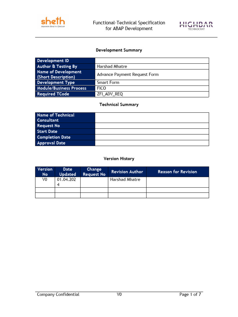 ASG_FS_FICO_Advance Payment Request | PDF | Computing | Software Engineering