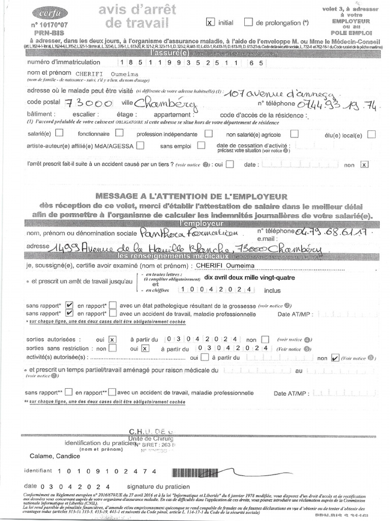 Arret de Travail | PDF