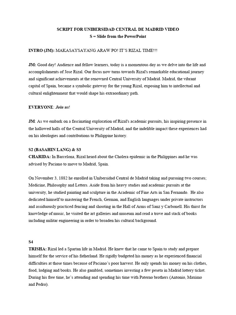 SCRIPT | PDF | Philippines | Liberal Arts Education