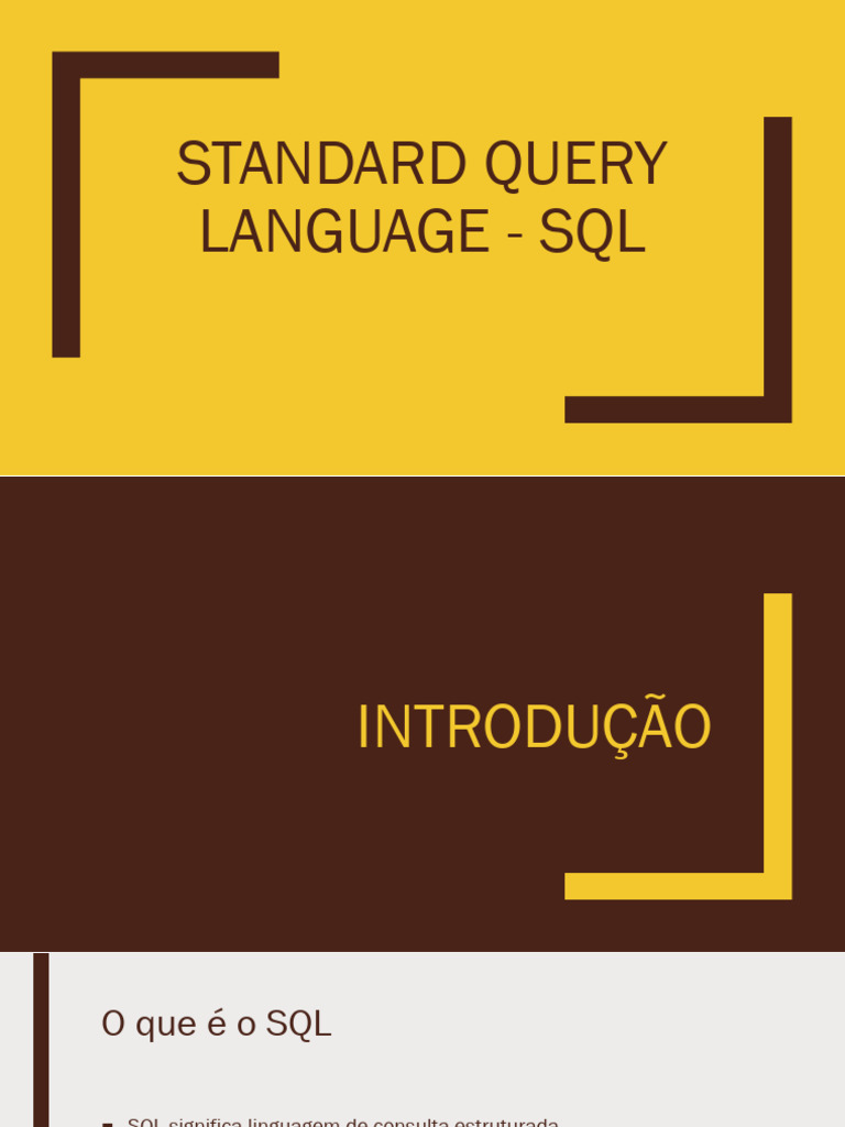 Introdução Ao SQL | PDF | SQL | Bancos de dados Introdução Ao SQL | PDF | SQL | Bancos de dados