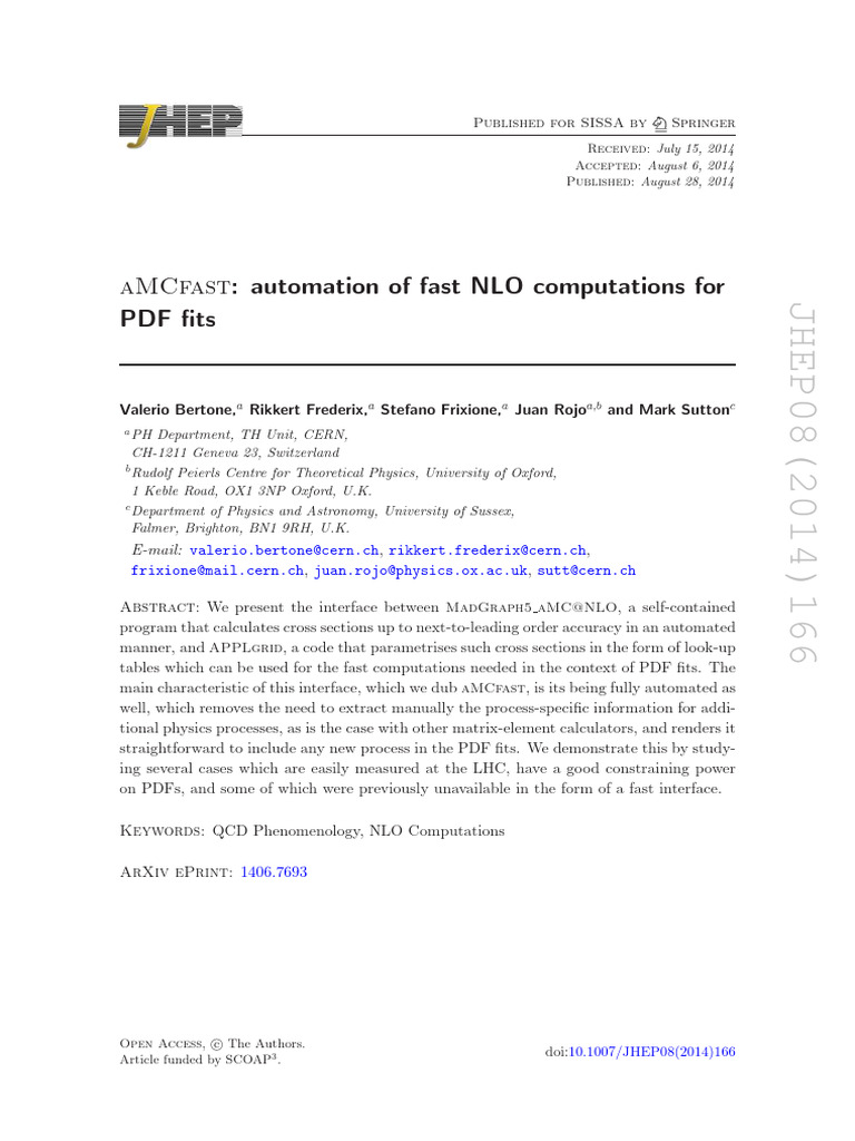 automation of fast NLO | PDF | Quantum Mechanics | Particle Physics