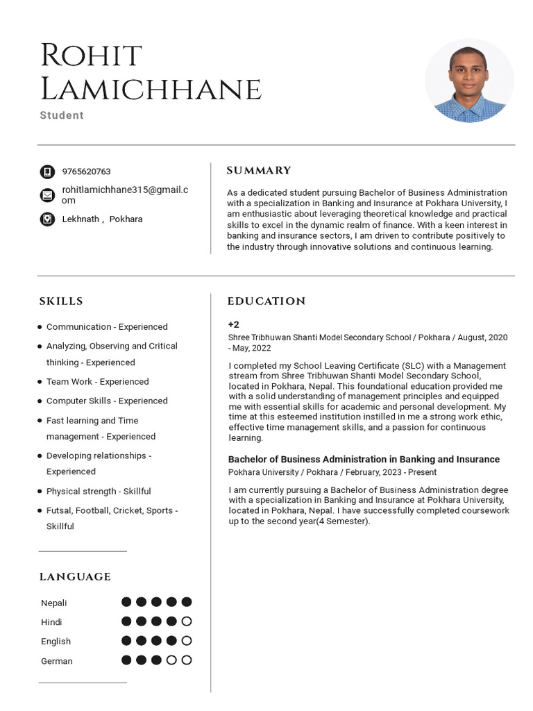 Rohit Lamichhane CV | PDF | Cognition