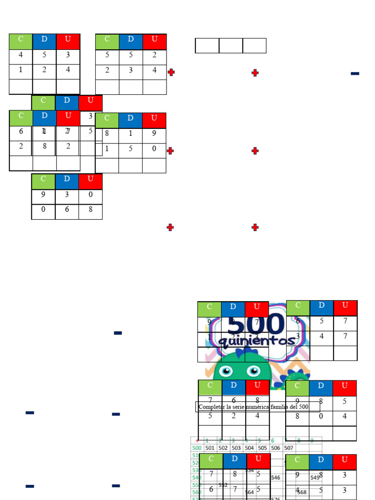 Familia 500 SUMAS Y RESTAS | PDF