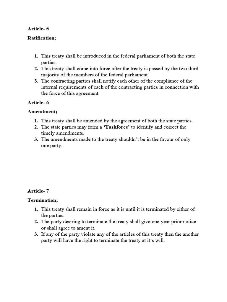 Treaty Ratification, Amendment, Termination | PDF | Finance & Money ...