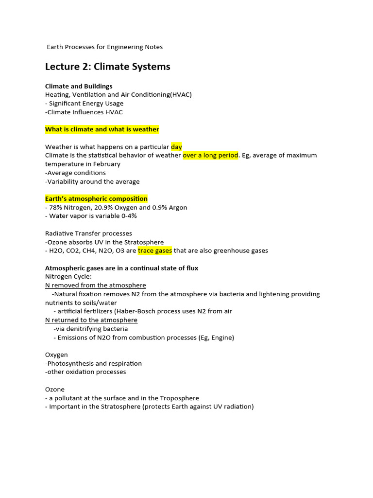 Earth Processes For Engineering Notes | PDF | Atmospheric Circulation ...
