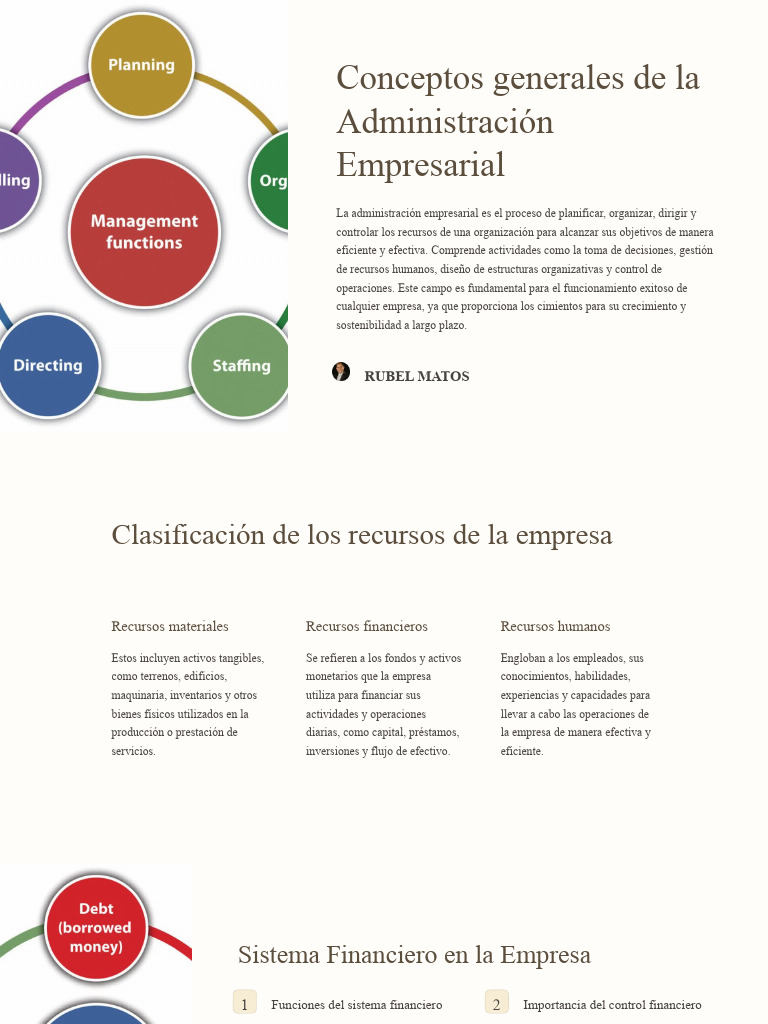 Tema I-Conceptos-generales-de-la-Administracion-Empresarial | PDF | Business | Economias