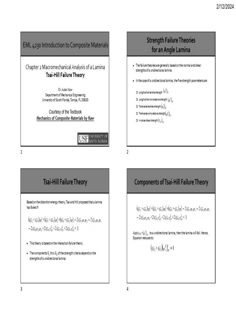 Tsaihill Failure Theory | PDF | Strength Of Materials | Stress (Mechanics)