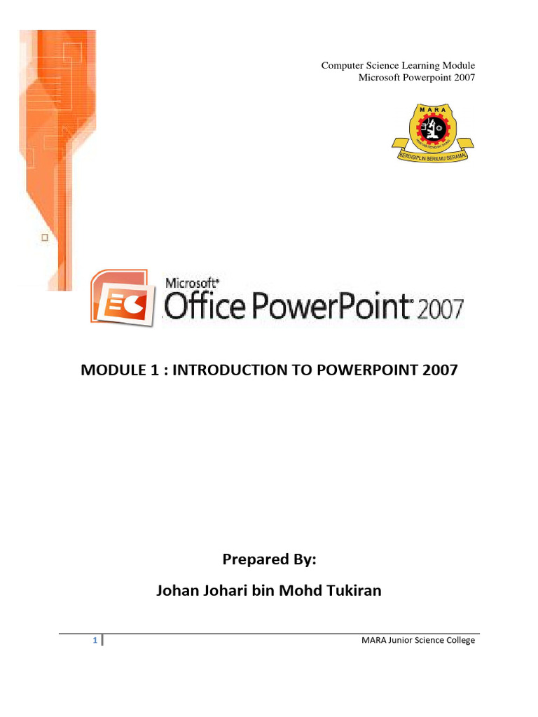 329-7194970543319113135-Powerpoint 2007 Modul 1 Introduction | PDF | Microsoft Power Point ...