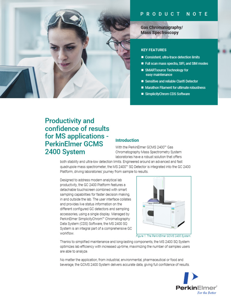 GCMS 2400 System_Product Note | PDF | Gas Chromatography–Mass ...